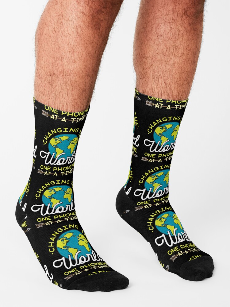 "SLP - Speech Language Pathologist - Changing The World" Socks by ...