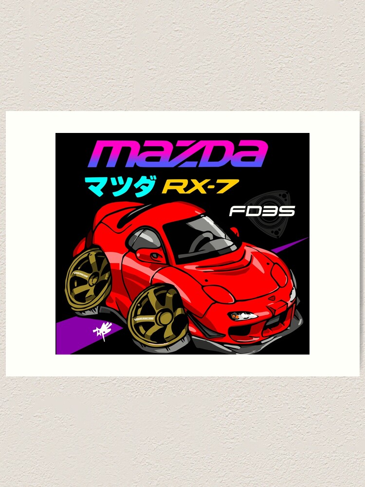 Lámina artística «Mazda RX7 FD3S Arte de dibujos animados» de Garasi64 ...