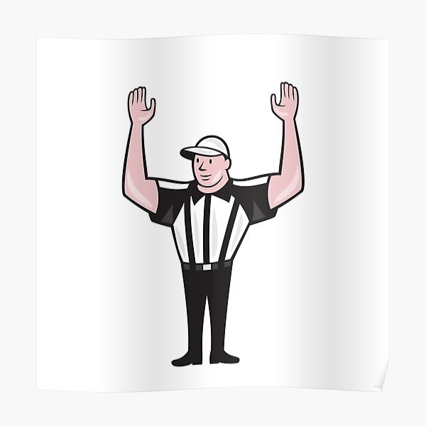 "American Football Referee Touchdown Cartoon" Poster by patrimonio ...