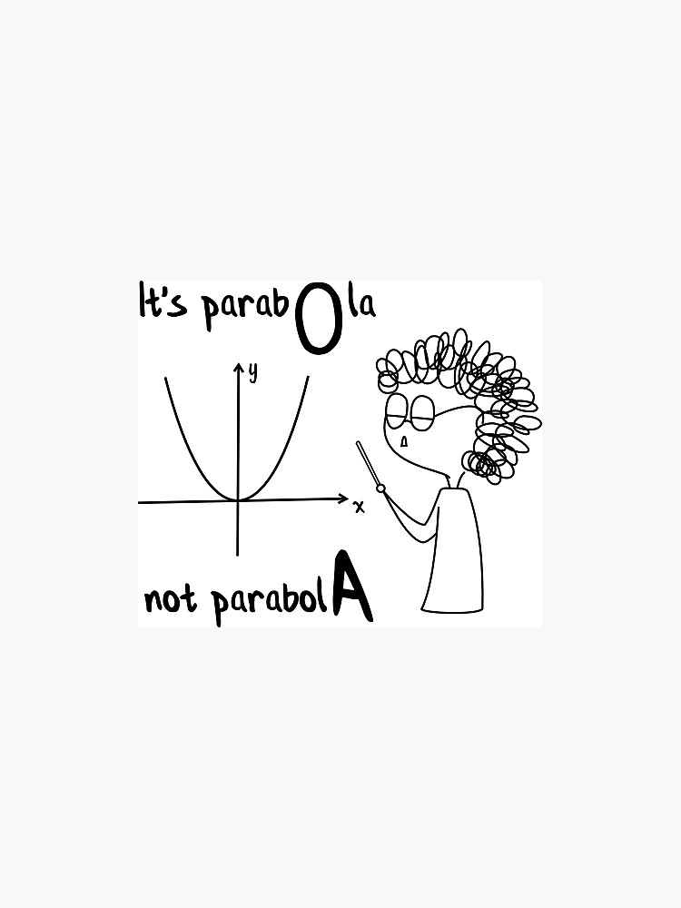 "Parabola Math Cartoon Design" Sticker by ADCreationss | Redbubble