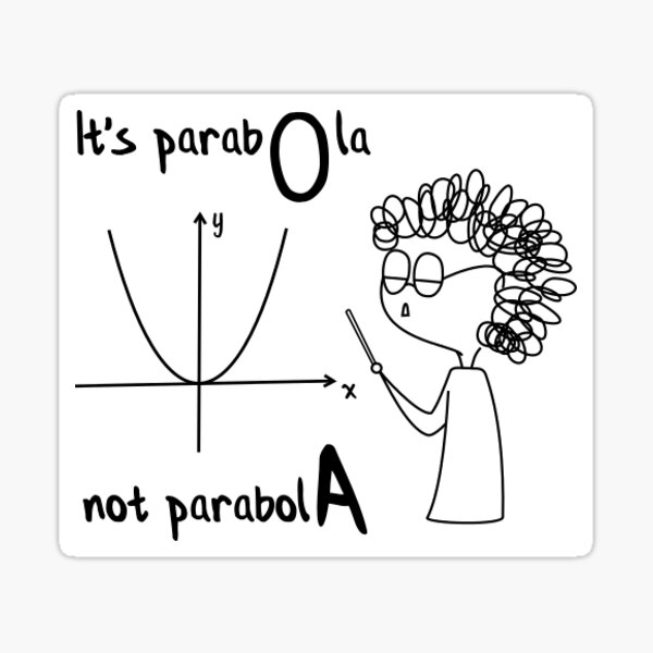 "Parabola Math Cartoon Design" Sticker by ADCreationss | Redbubble