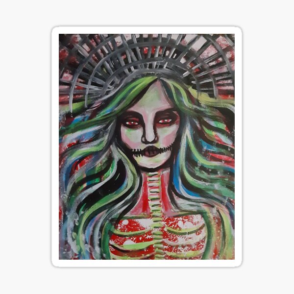 "Red corpse queen skeleton " Sticker for Sale by Auntkristy | Redbubble