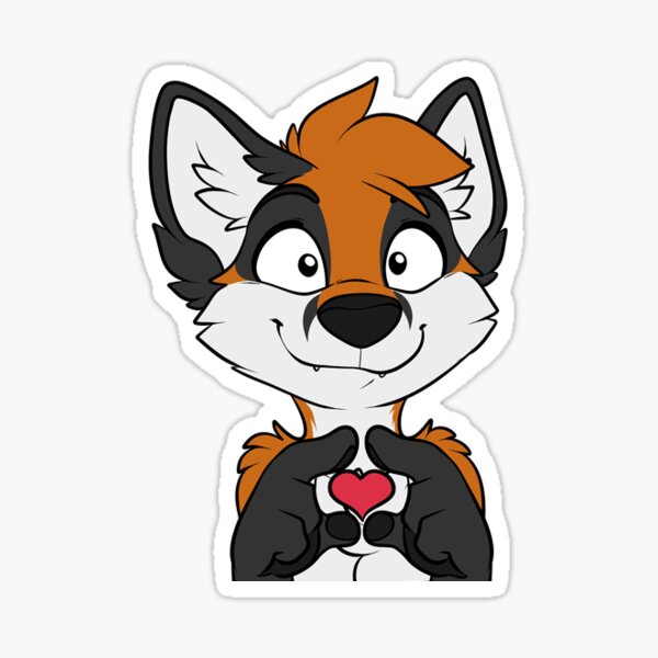"Heart Fox" Sticker for Sale by GatorBites | Redbubble
