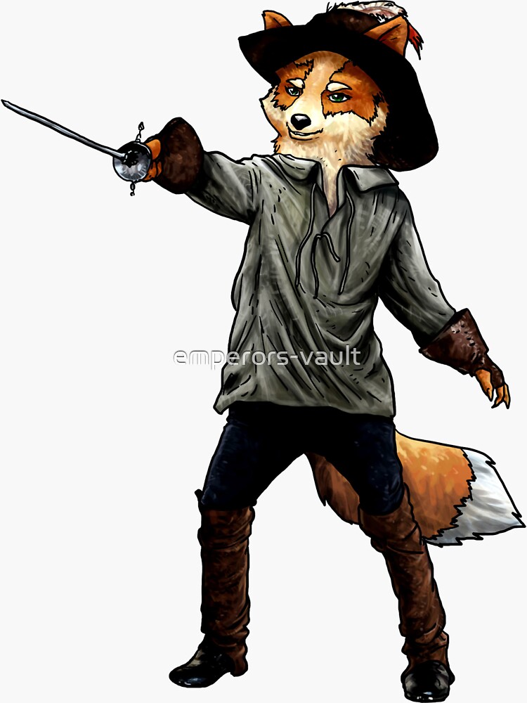 "Finnegan the Fox - Musketeer" Sticker for Sale by emperors-vault ...