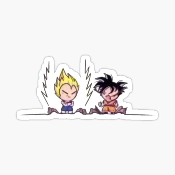 "chibi goku and vegeta" Sticker by Jinkuu | Redbubble