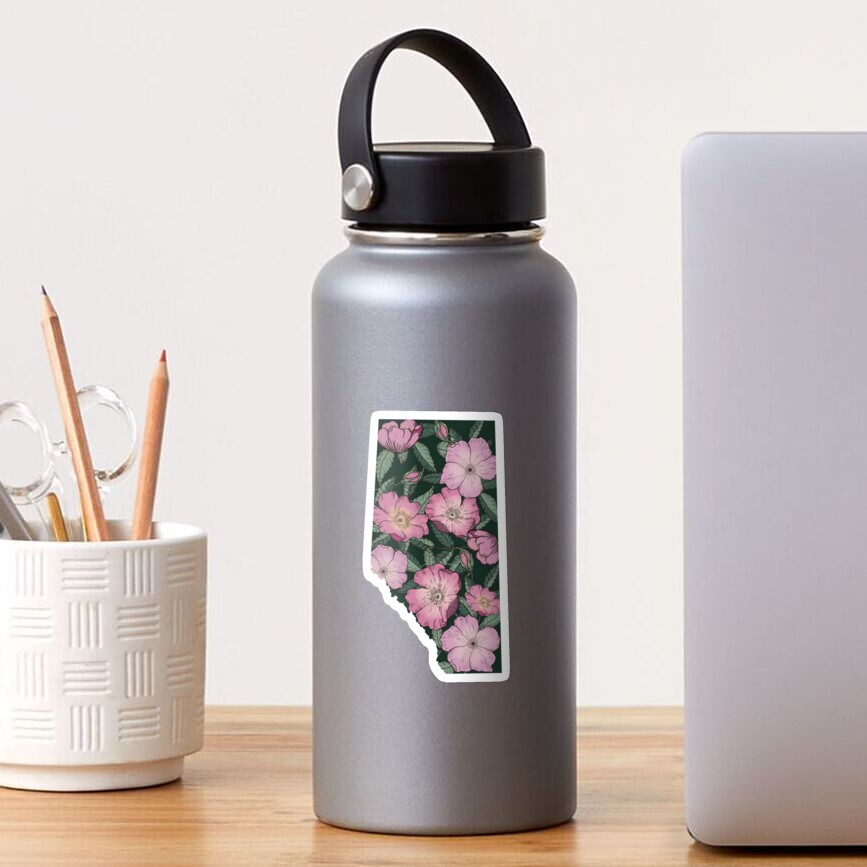 "Alberta wild Rose province flower art " Sticker for Sale by ...