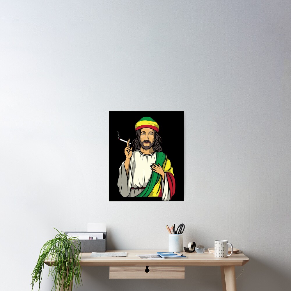 "Weed Smoking Jesus" Poster by braaax | Redbubble