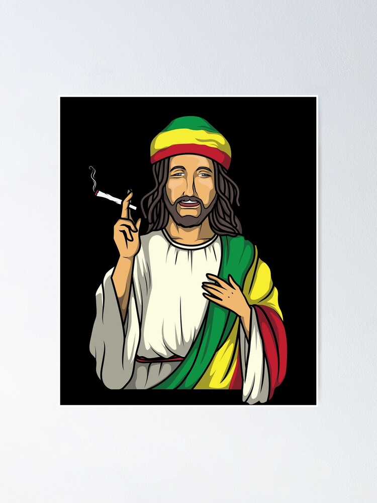 "Weed Smoking Jesus" Poster by braaax | Redbubble