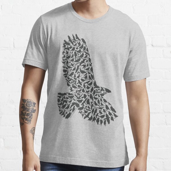 "Red-Tailed Hawk Silhouette Art made from Birds" T-shirt for Sale by ...
