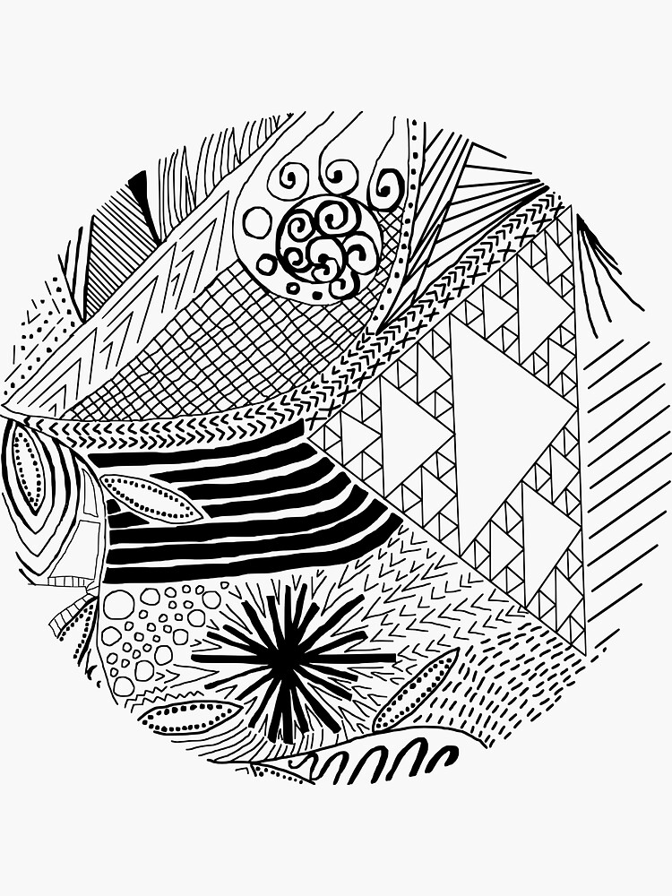 "Hand-drawn Circular Zentangle | Number 1" Sticker by GeoZenDesigns ...