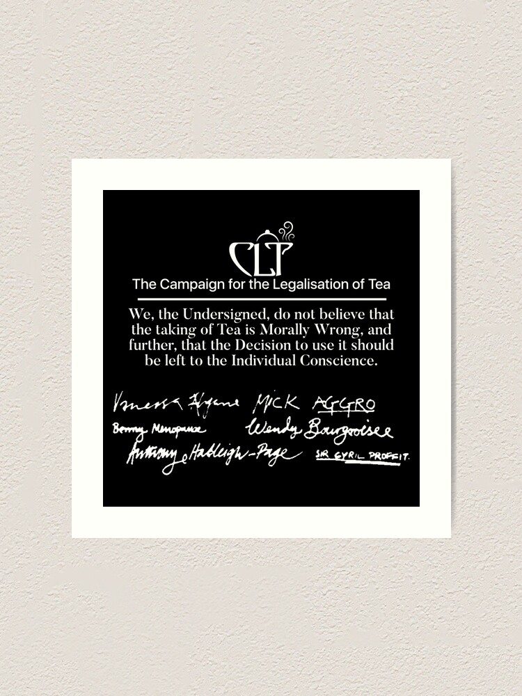 "The Campaign for the Legalisation of Tea (The Rutles) - WHITE TEXT ...