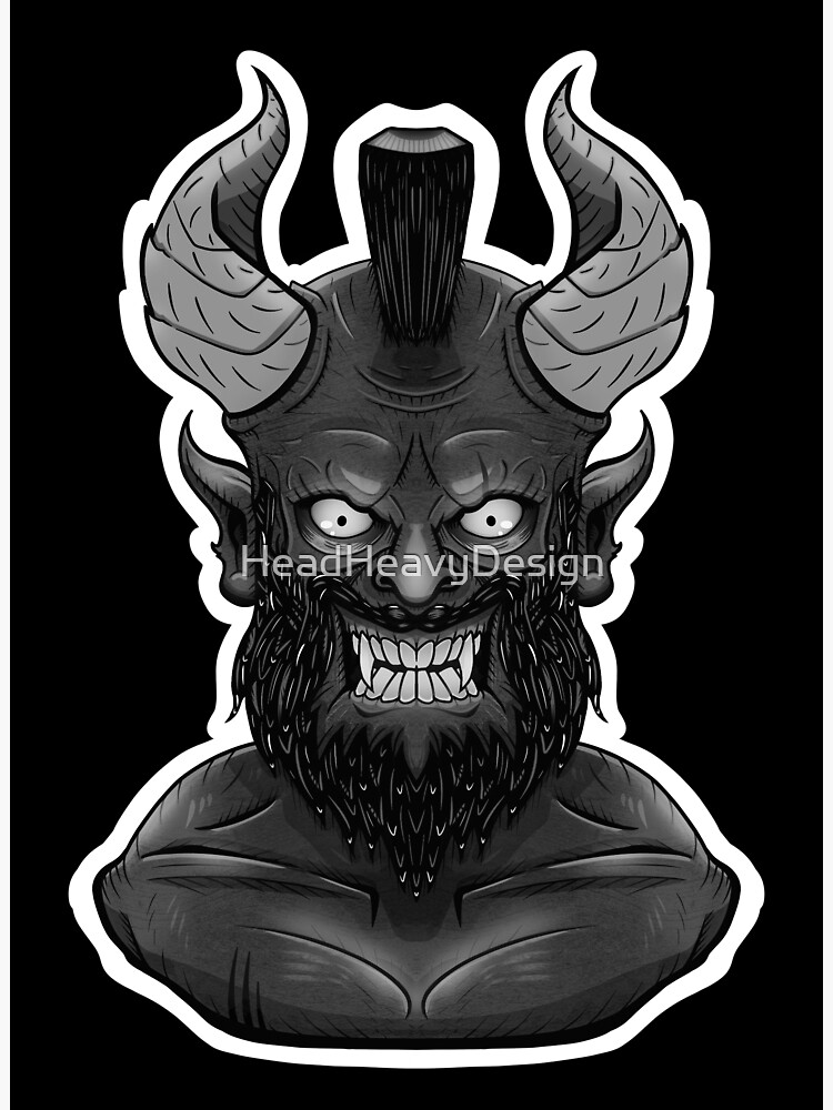 "SMILEY DEVIL BEARD - Black/White" Poster for Sale by HeadHeavyDesign ...