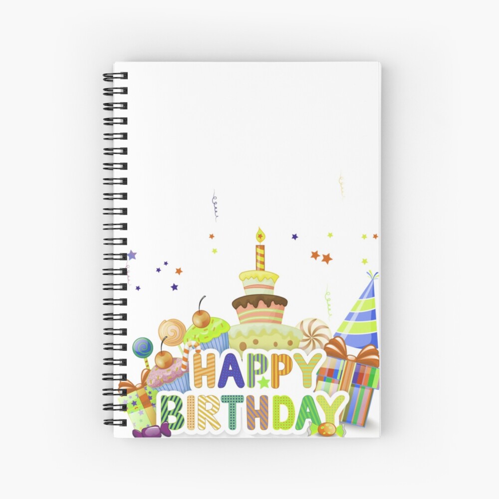 Cahier à spirale « Joyeux anniversaire, gâteau d'anniversaire gâteau à ...