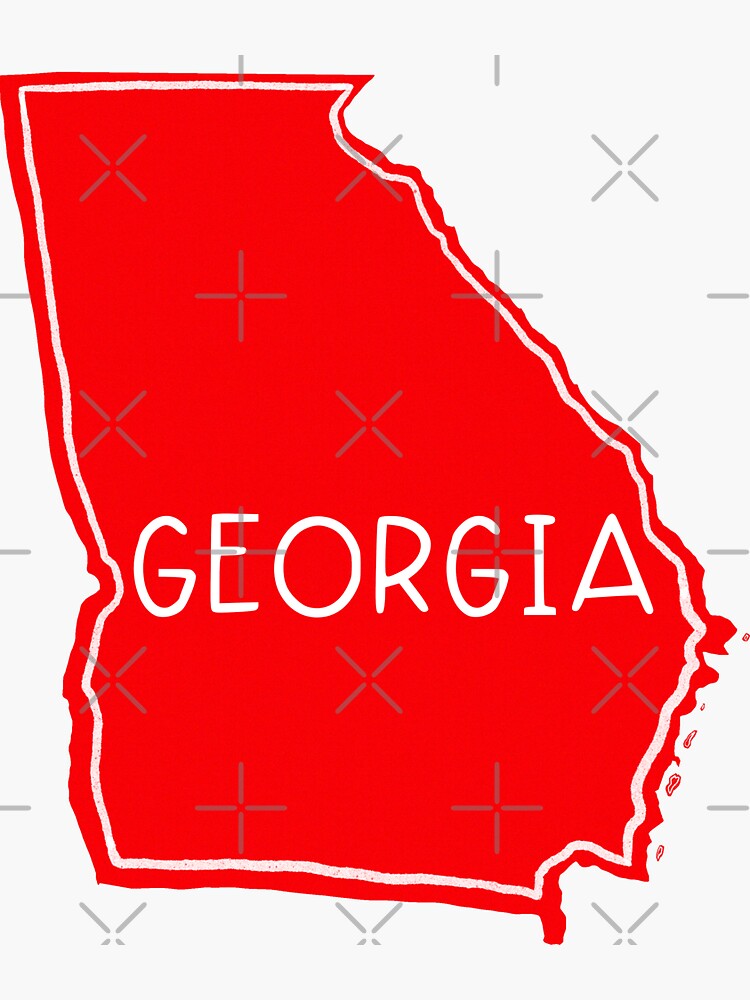 "Georgia Map Sticker" Sticker for Sale by Drawingvild | Redbubble