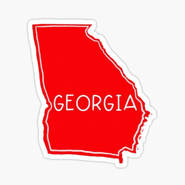 "Georgia Map Sticker" Sticker for Sale by Drawingvild | Redbubble
