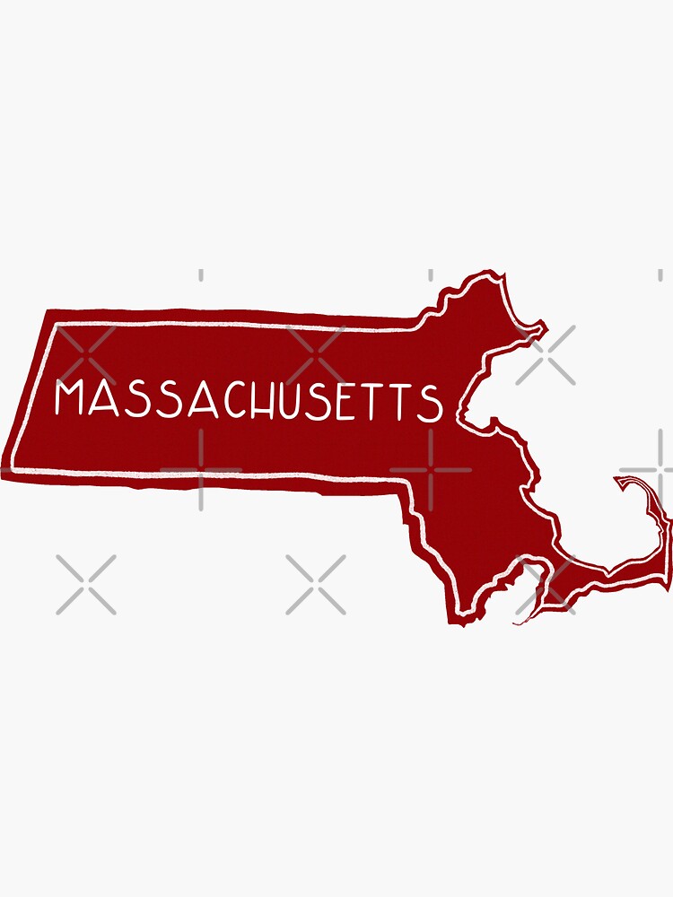 "Massachusetts Map Sticker" Sticker by Drawingvild | Redbubble