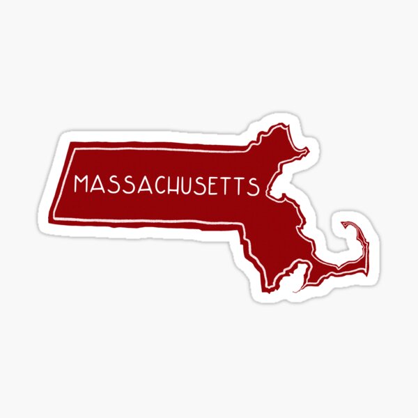 "Massachusetts Map Sticker" Sticker for Sale by Drawingvild | Redbubble