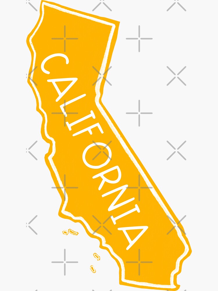 "California Map Sticker" Sticker for Sale by Drawingvild | Redbubble