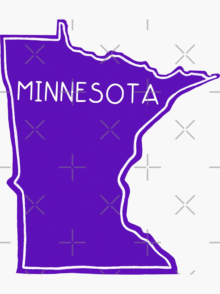 "Minnesota Map Sticker" Sticker by Drawingvild | Redbubble