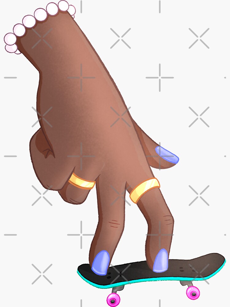 "Fingerboard Lady" Sticker by Drawingvild | Redbubble
