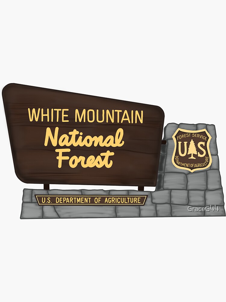 "White Mountain National Forest Sign" Sticker for Sale by GraceG44 ...