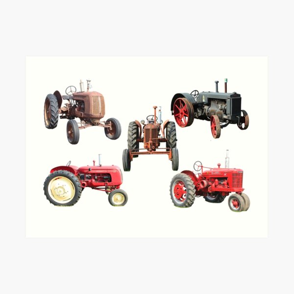 "Antique Farm Tractor Collage" Art Print for Sale by rhamm | Redbubble