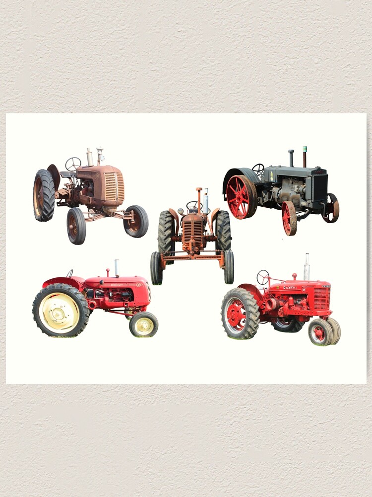 "Antique Farm Tractor Collage" Art Print for Sale by rhamm | Redbubble