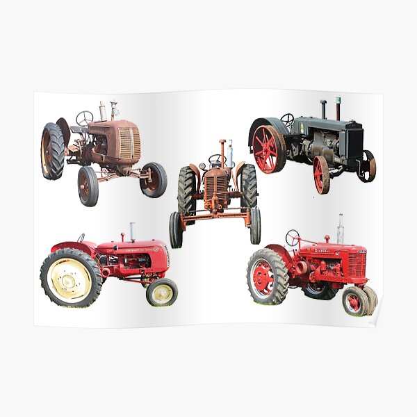 "Antique Farm Tractor Collage" Poster by rhamm | Redbubble
