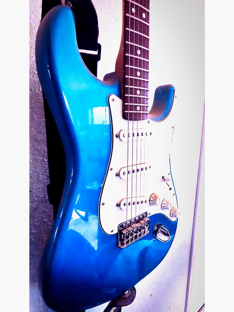 "My Blue Strat" Poster by ArizonaArtware | Redbubble
