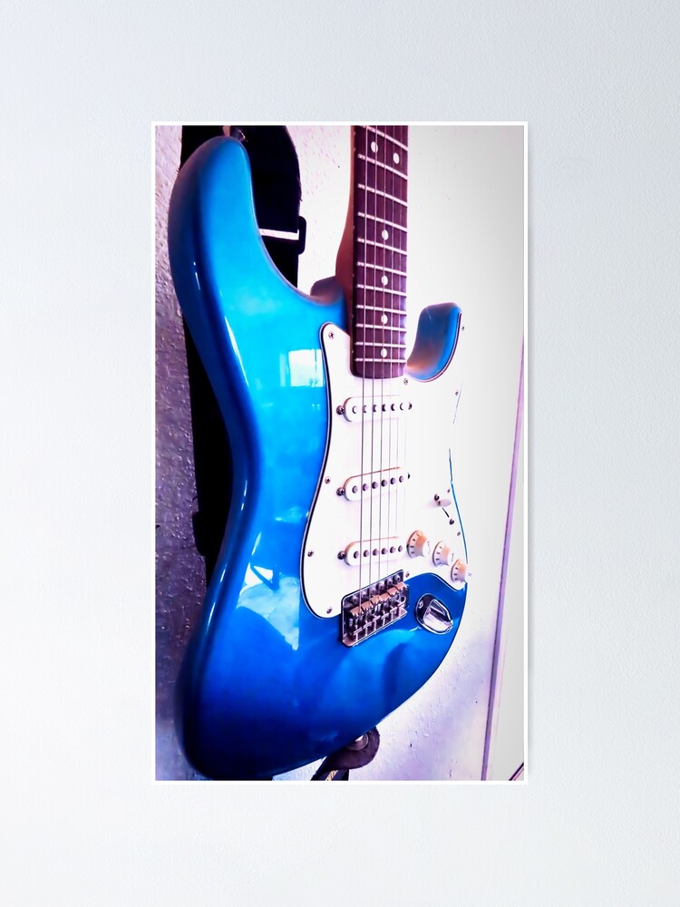"My Blue Strat" Poster by ArizonaArtware | Redbubble
