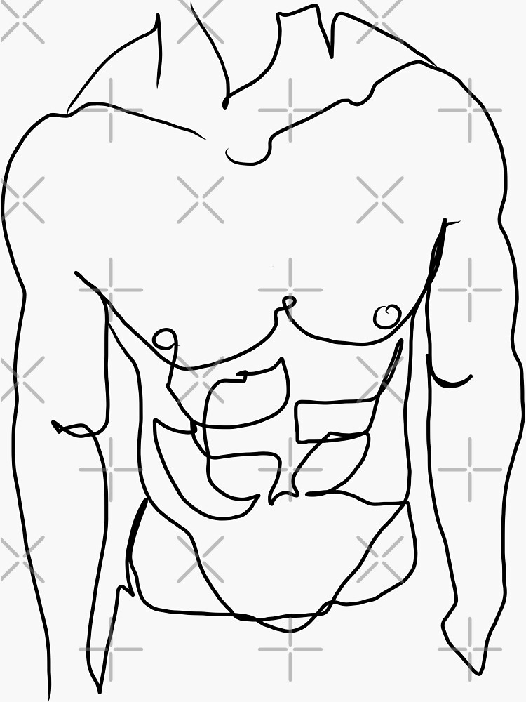 "Torso line art" Sticker for Sale by gaylineart | Redbubble