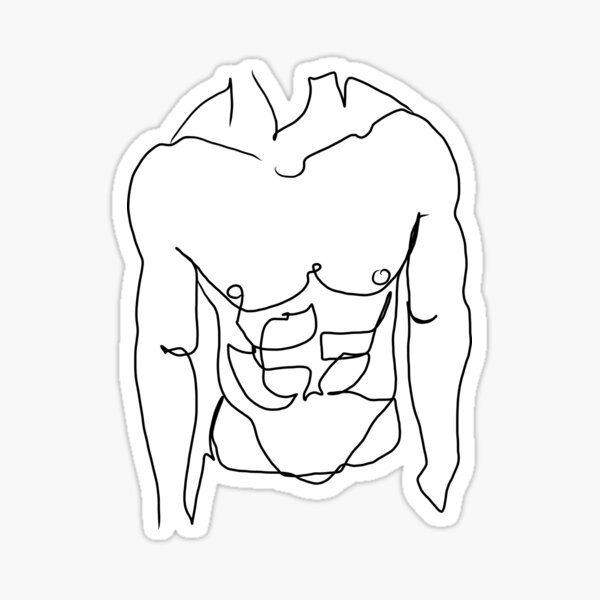 "Torso line art" Sticker for Sale by gaylineart | Redbubble