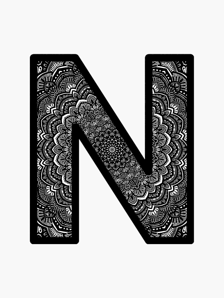 "Mandala letter N " Sticker for Sale by Evansbron276 | Redbubble