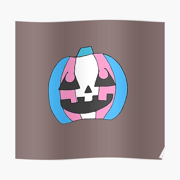 "Transgender Spooky Pumpkin Pride Halloween Jack O Lantern" Poster for ...