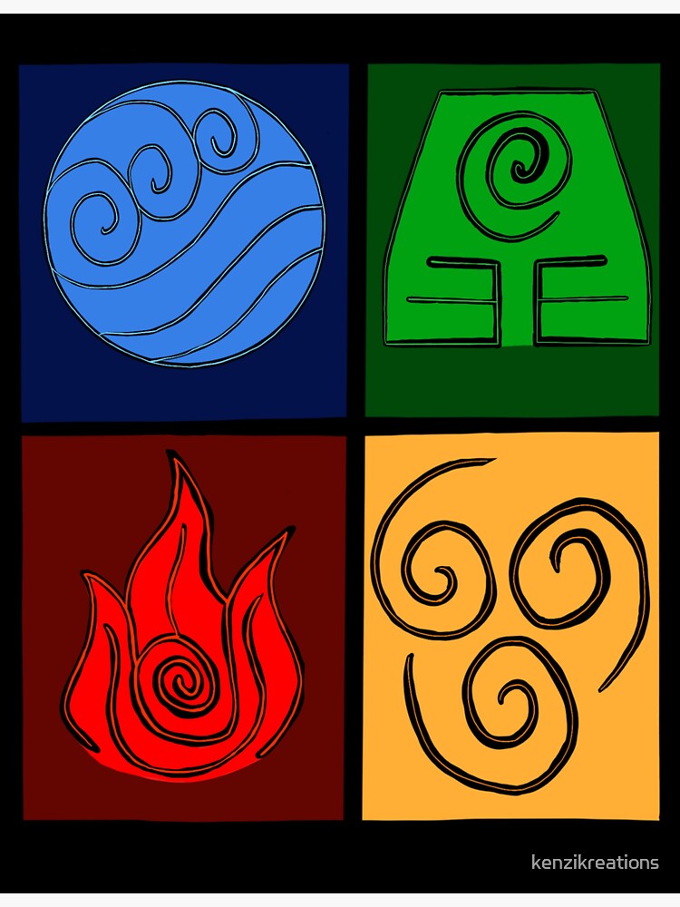 Pegatina «Los símbolos de las cuatro naciones de Avatar the Last ...