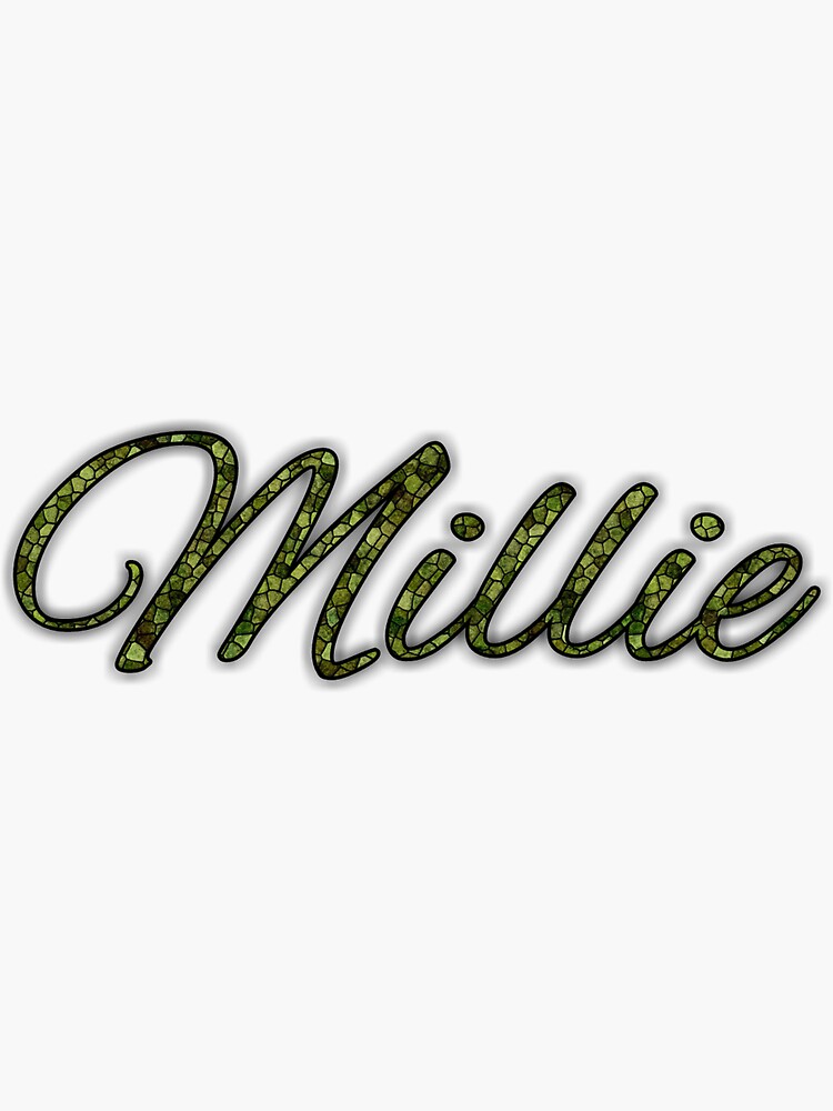 "Millie Name / Black" Sticker by LizBanegasArt | Redbubble