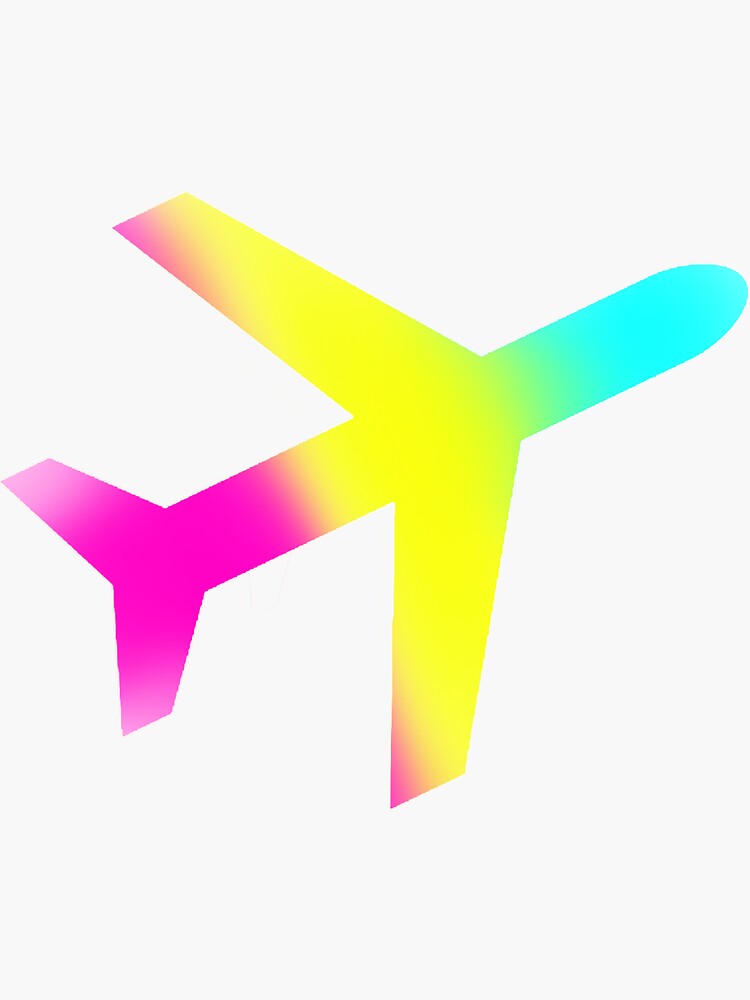 "Rainbow Airplane" Sticker for Sale by CaptainGJ | Redbubble