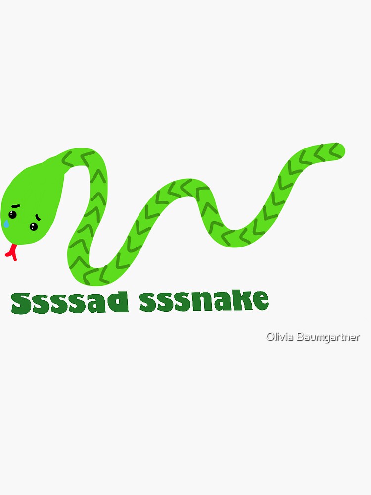 "Sad snake " Sticker for Sale by stickersbyKO | Redbubble