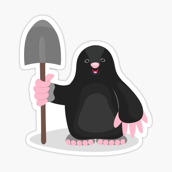 "Cute happy mole cartoon illustration" Sticker for Sale by FrogFactory ...
