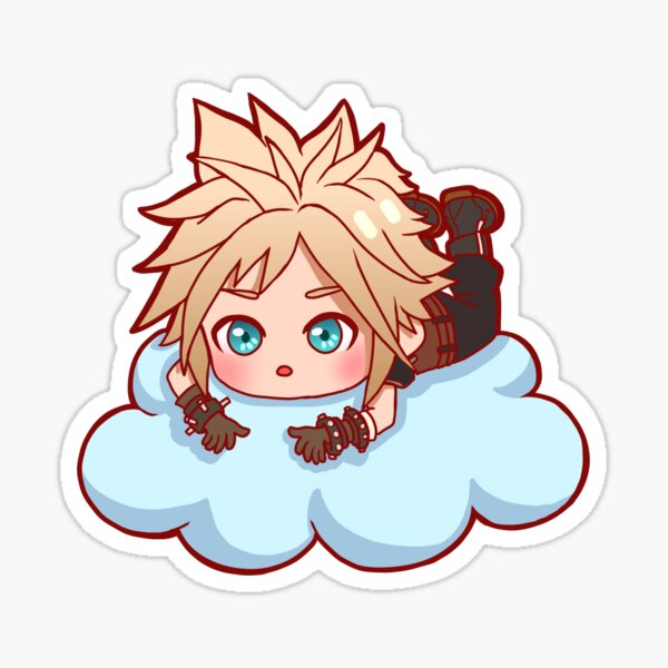 "Final Fantasy 7: Cloud Chibi" Sticker by IntrovertMochi | Redbubble
