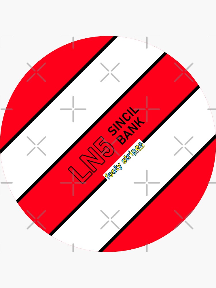 "LCFC - Sincil Bank Footy Stripes" Sticker for Sale by footystripes ...
