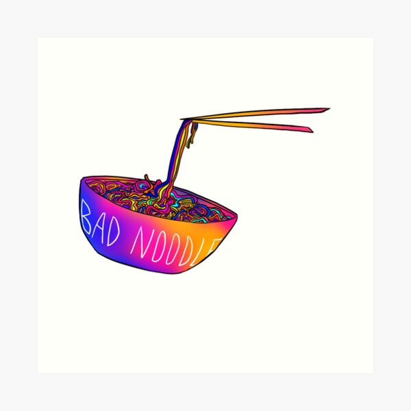 "Bad Noodle - Color Side" Art Print for Sale by BadNoodleArt | Redbubble