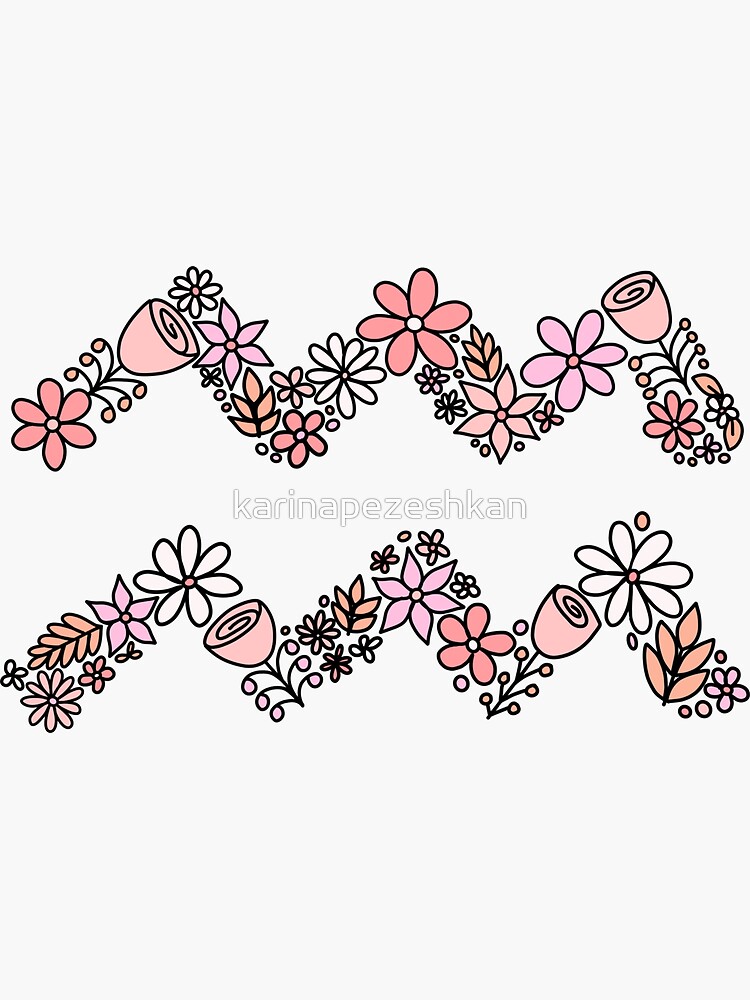 "Pink Aquarius Zodiac Symbol" Sticker for Sale by karinapezeshkan ...