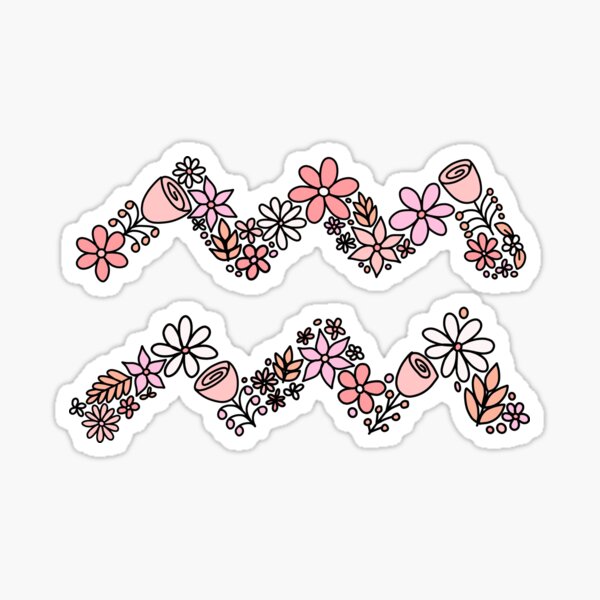 "Pink Aquarius Zodiac Symbol" Sticker for Sale by karinapezeshkan ...
