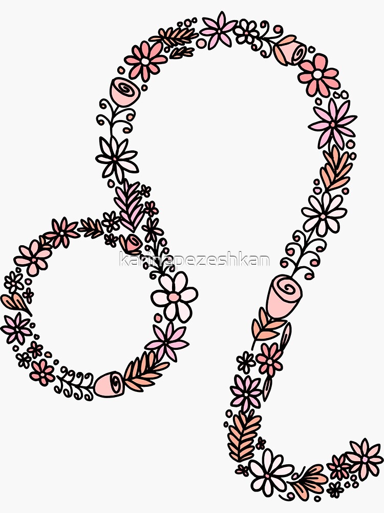 "Pink Leo Zodiac Sign Symbol" Sticker for Sale by karinapezeshkan ...