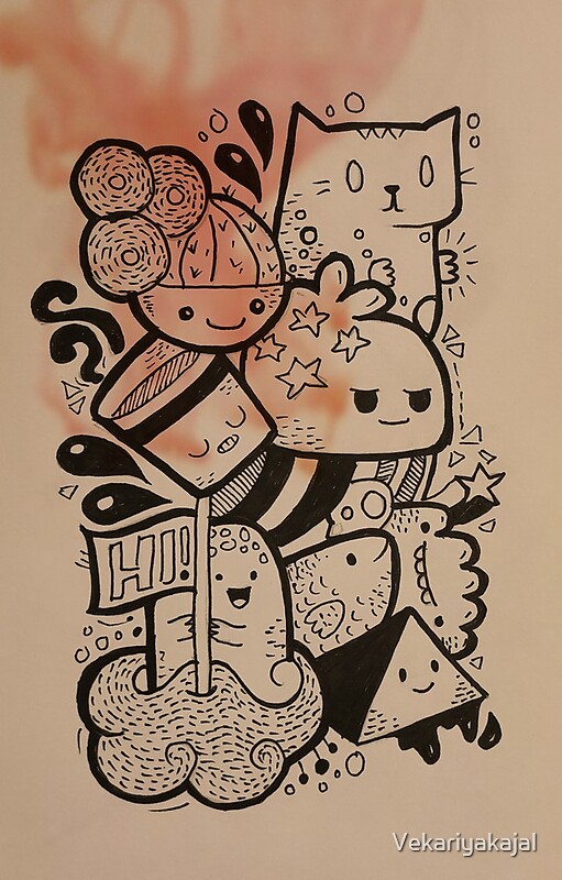 "Doddles print" by Vekariyakajal | Redbubble
