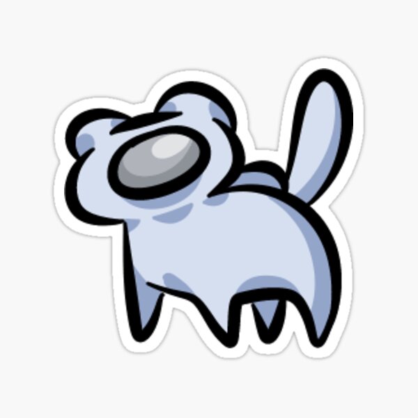 "Among Us Cat Avatar - WHITE" Sticker for Sale by fwoggodoodles | Redbubble