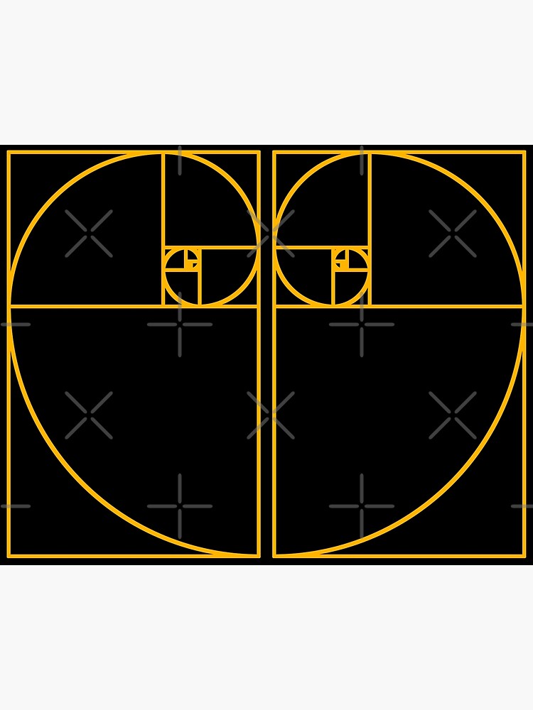"Golden Heart Made up of The Golden Ratio Fibonacci Spiral ...