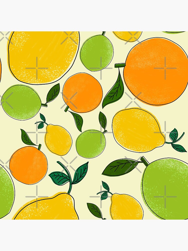 "Citrus Line Drawing Design Seamless" Poster by stephwil44 | Redbubble