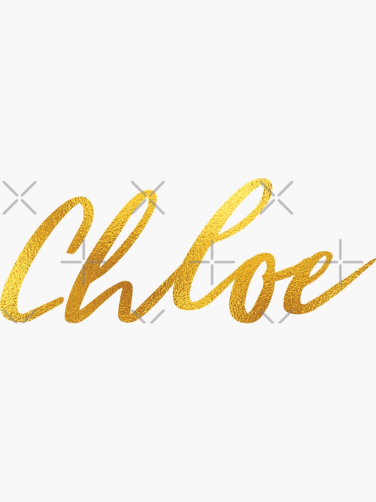 "Chloe Name Hand Lettering in Faux Gold Letters" Sticker for Sale by ...